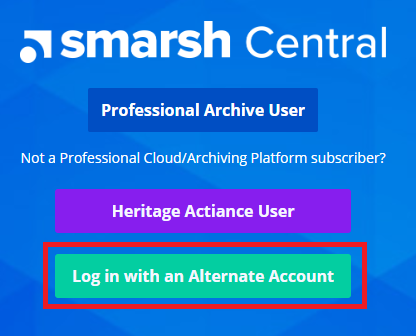 How to reset a Smarsh Central Alternate User Password
