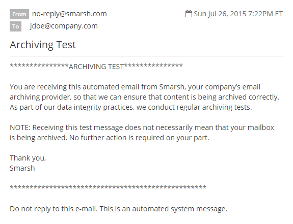 What is the Archive Test?