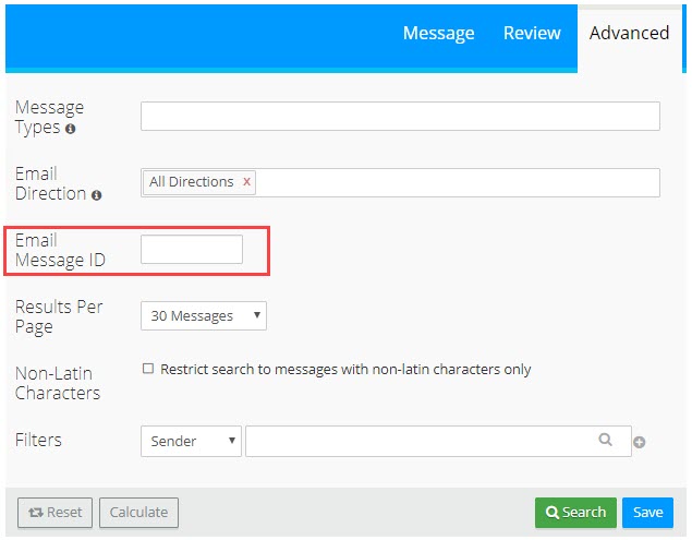 How do I search for a specific message ID?