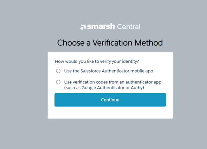 How to log in to Smarsh Central with multifactor authentication